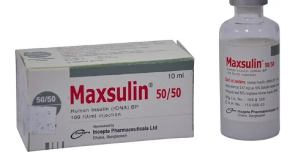 Maxsulin 50/50 | Injection | 10 ml Vial | 100 IU/ml | Insulin | 50% ...